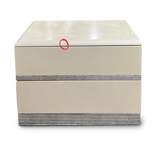 Robert Rougier Pearl and Silver Nightstands -A Pair | Chairish