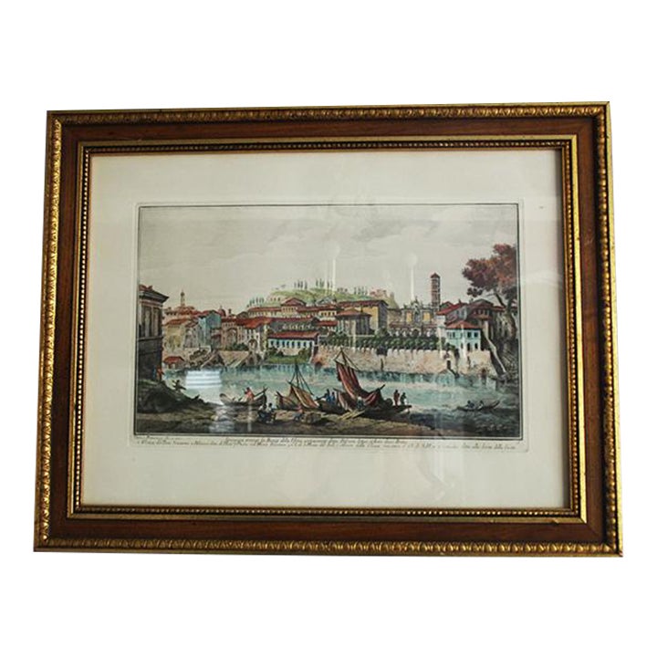 Mid 20th Century Framed Italian Lithograph | Chairish