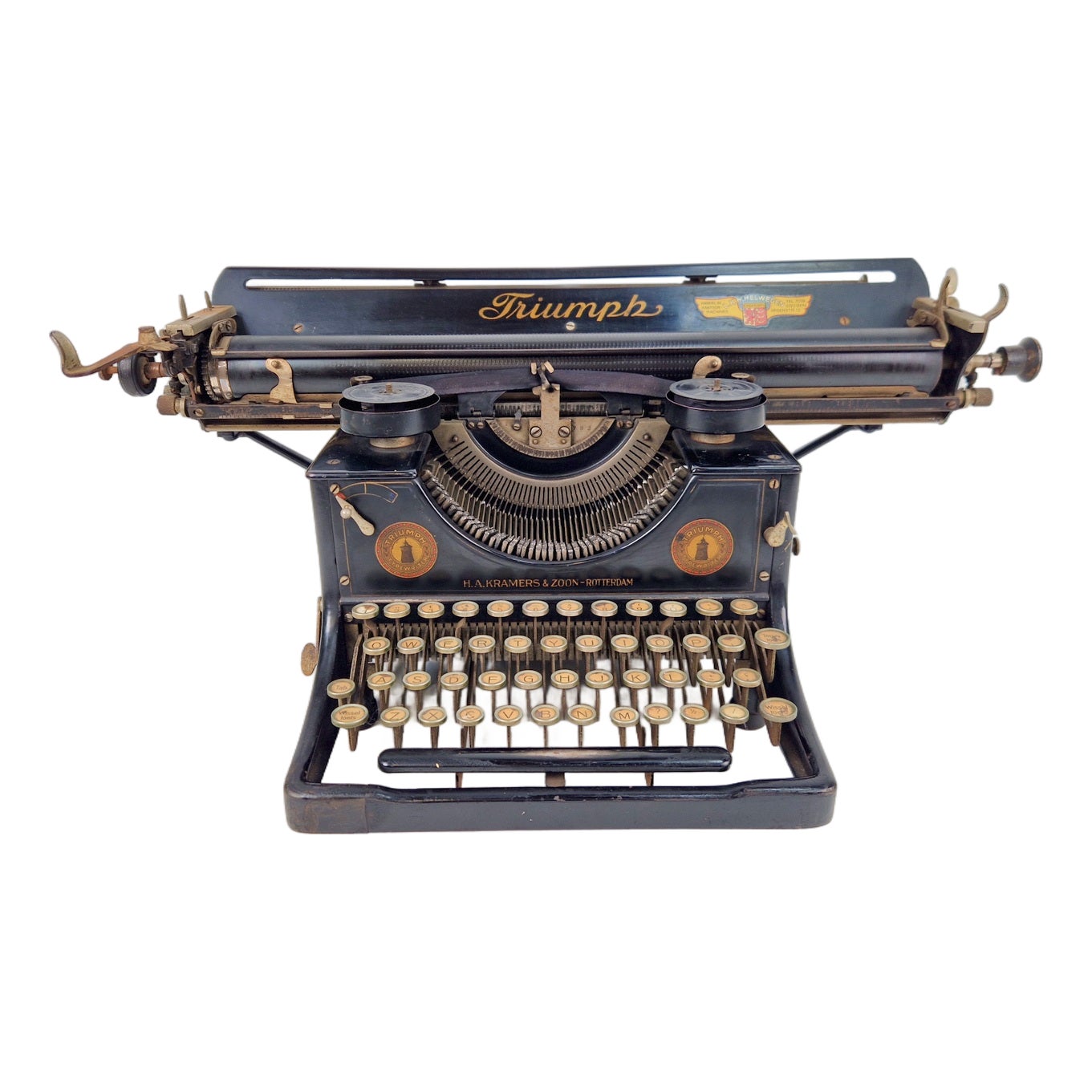 Vintage German Truimph Typewriter in Metal and Steel, 1920 | Chairish