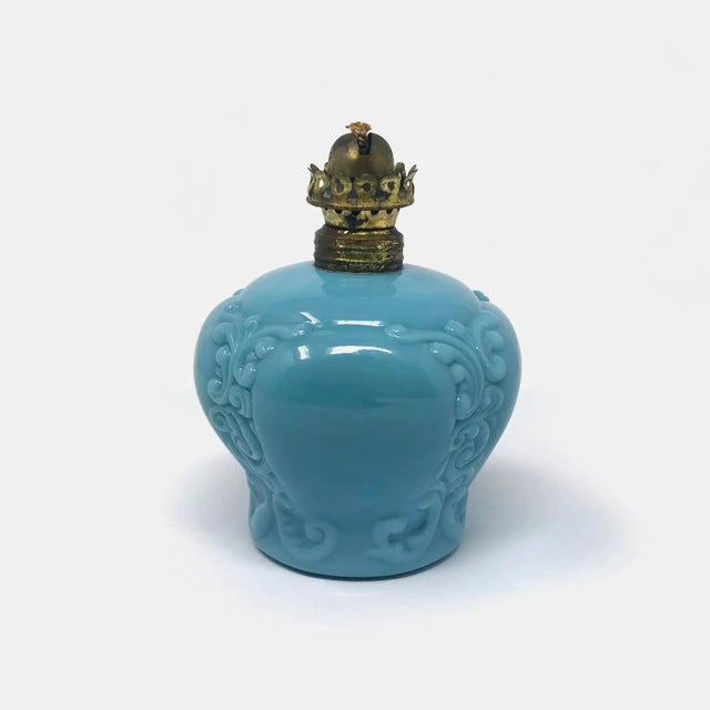 Antique Eapg Blue Glass Oil Lamp Chairish