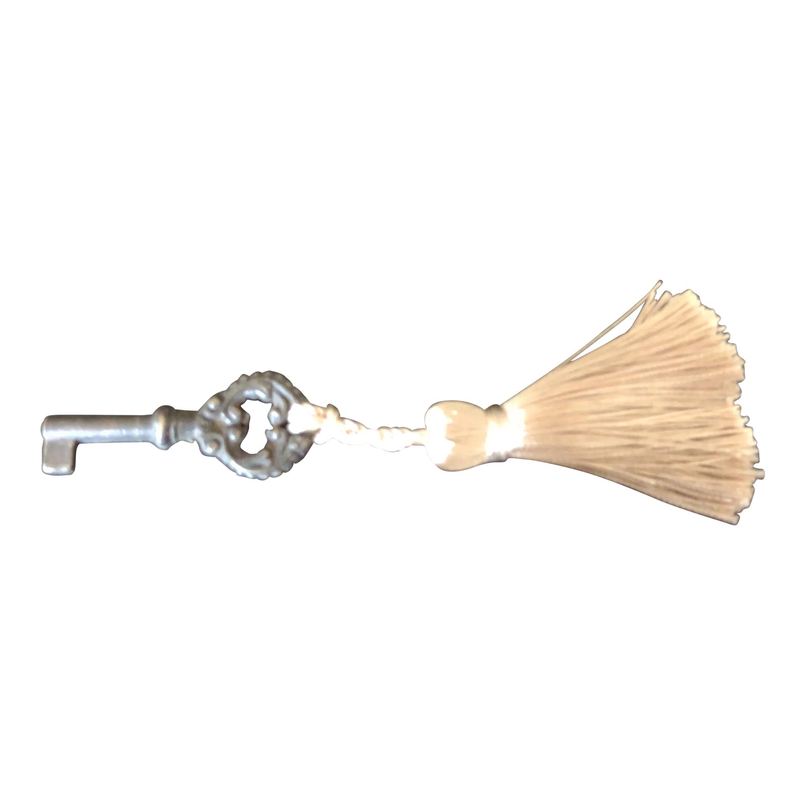 Antique French Skeleton Key With Tassel | Chairish