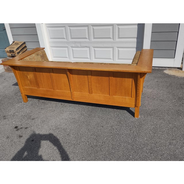 1990s Stickley Mission Oak Pegged Prairie Sofa | Chairish