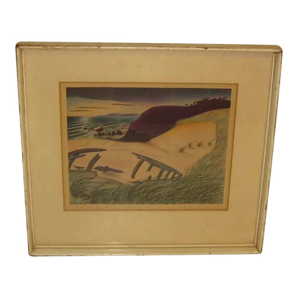 Rare Buell Whitehead 'Redondo Beach' California Lithograph - Signed ...