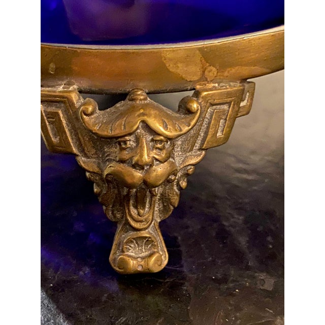 Antique Royal Blue Glass Trinket Box | Chairish