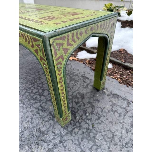 Set of 3 Vintage Western Style Stenciled and Painted Wood Benches ...