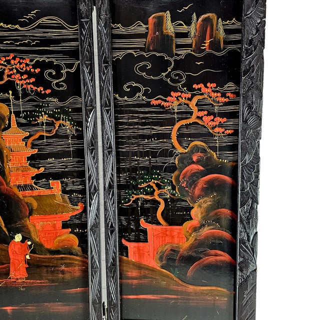 Japanese 4 Panel Screen/ Room Divider | Chairish