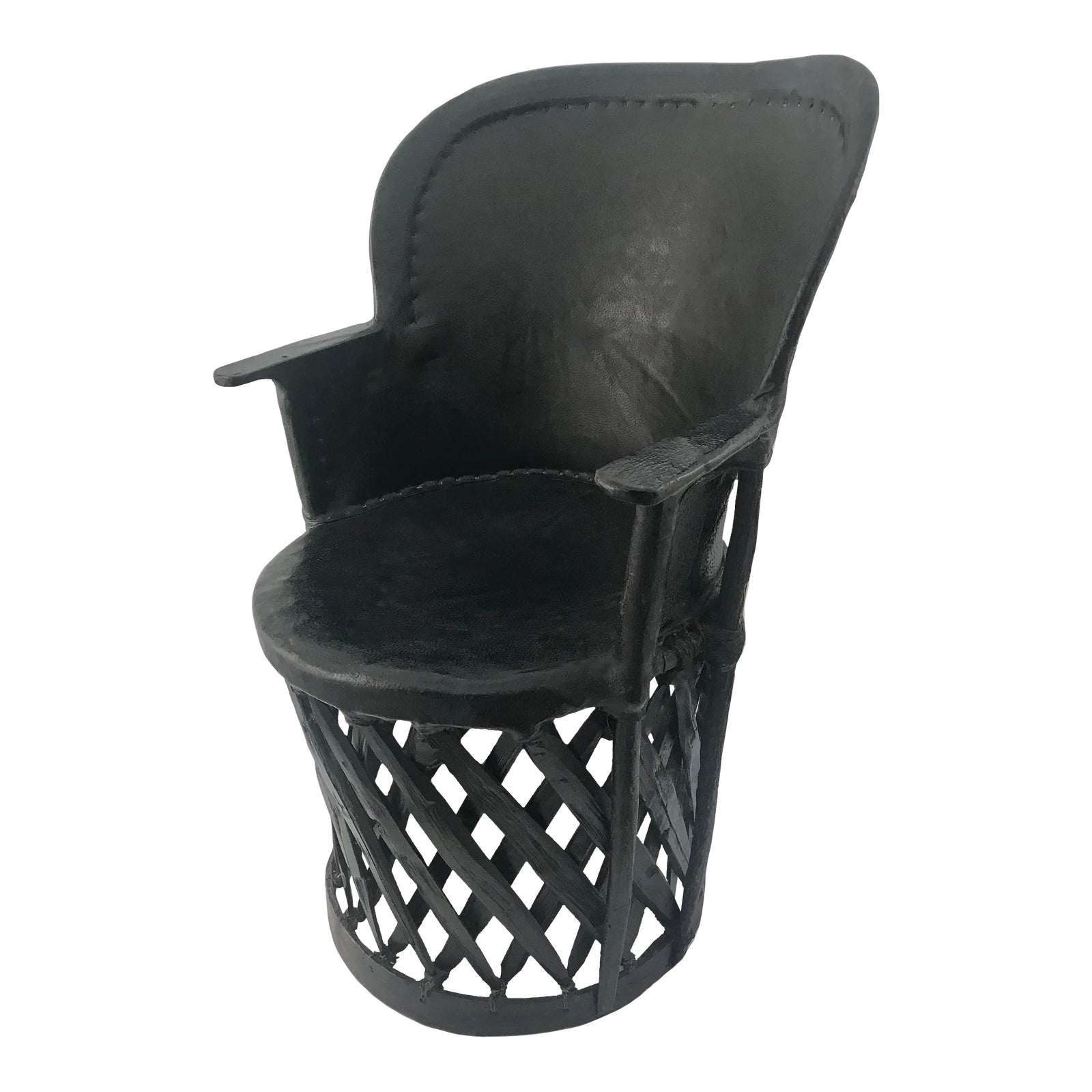 Early 1900s Antique Equipal Wingback Chair of the Gods | Chairish