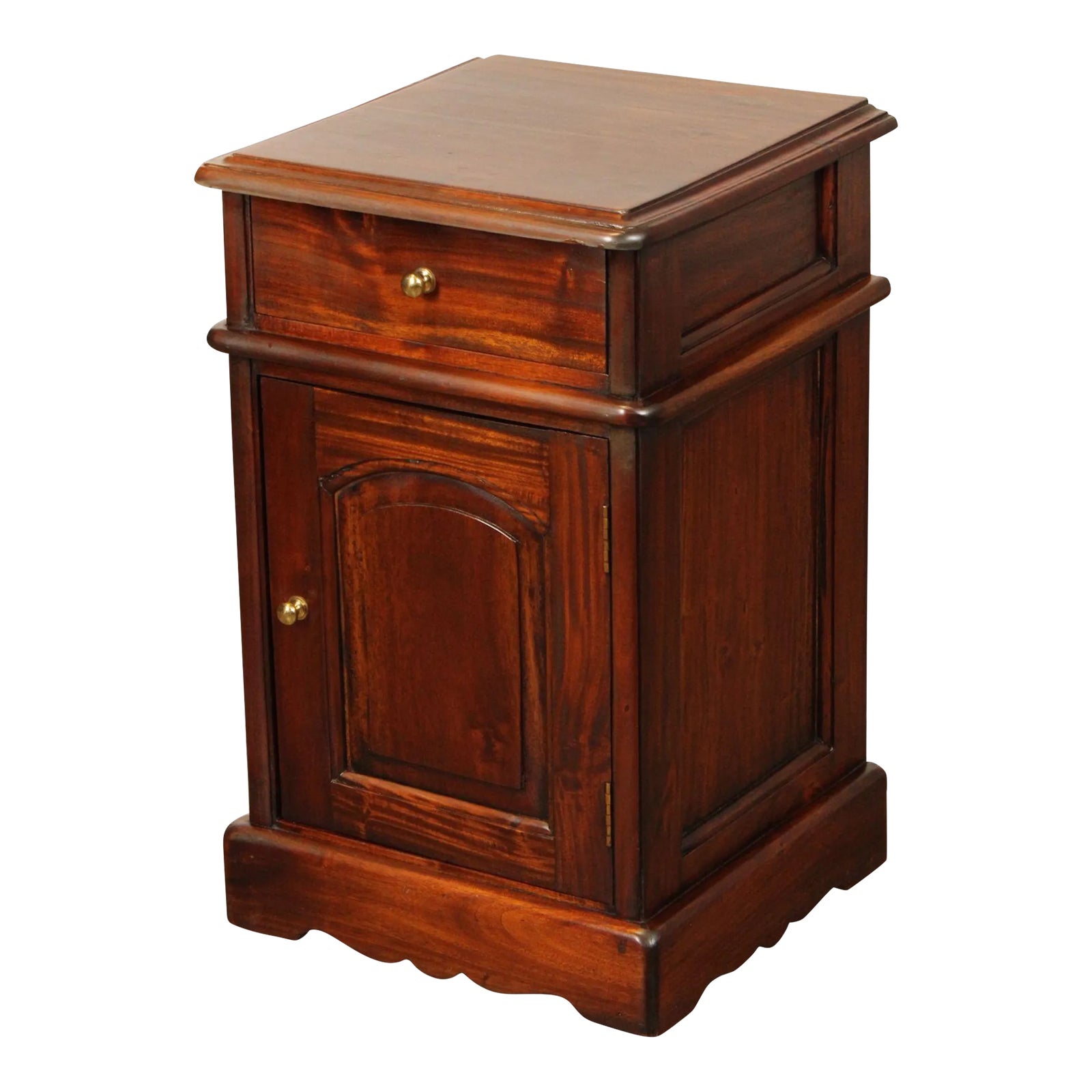 Traditional Hardwood Nightstand Cabinet | Chairish