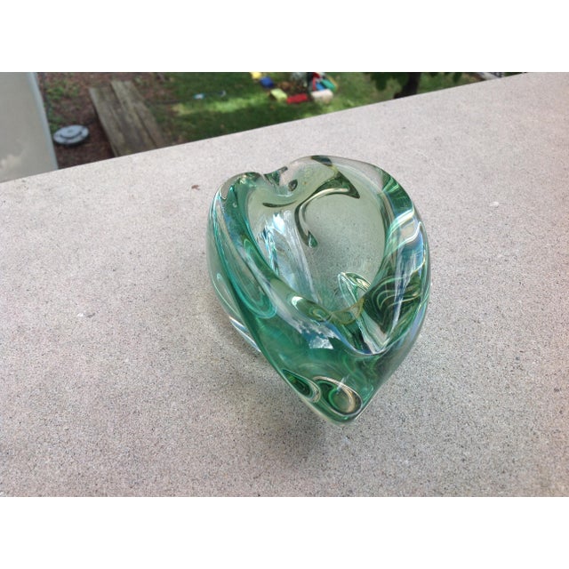 1970s Sommerso and Cristallo Green Freeform Ashtray Catchall | Chairish