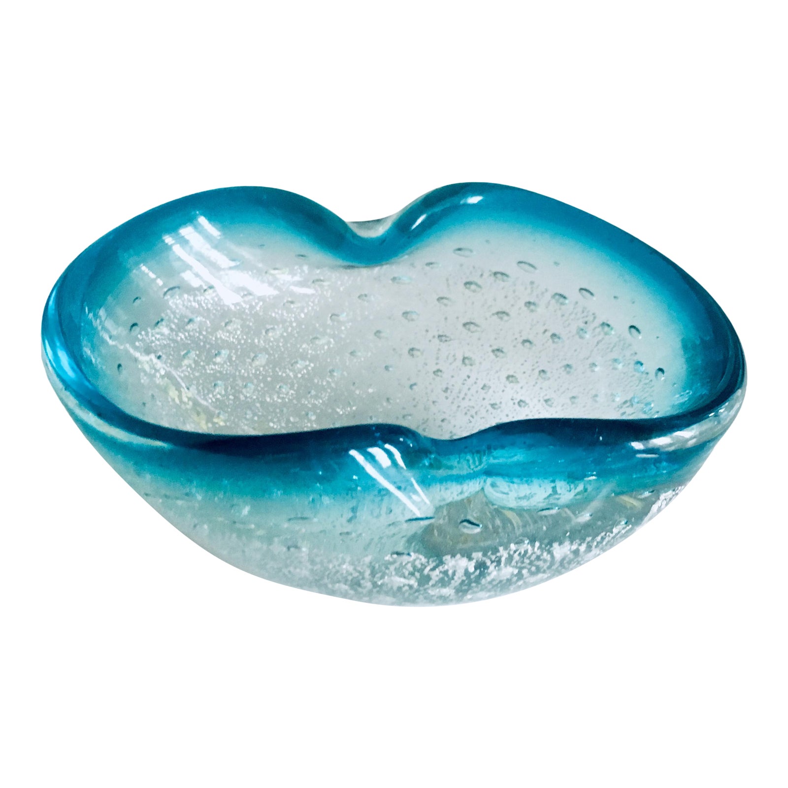 1960 Seguso Gold "Sommerso Bullicante" Murano Art Glass Italian Bowl ...
