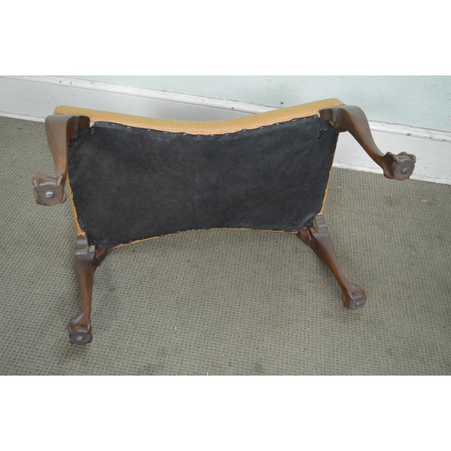 Custom Walnut Chippendale Style Ball & Claw Foot Bench | Chairish