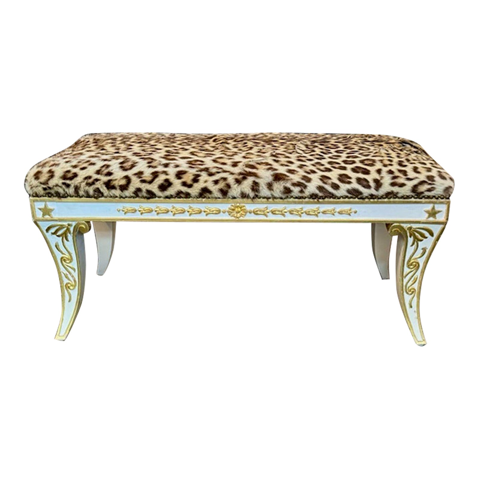 Vintage Italian Carved and Parcel Gilt Neo-Classical Benches With ...