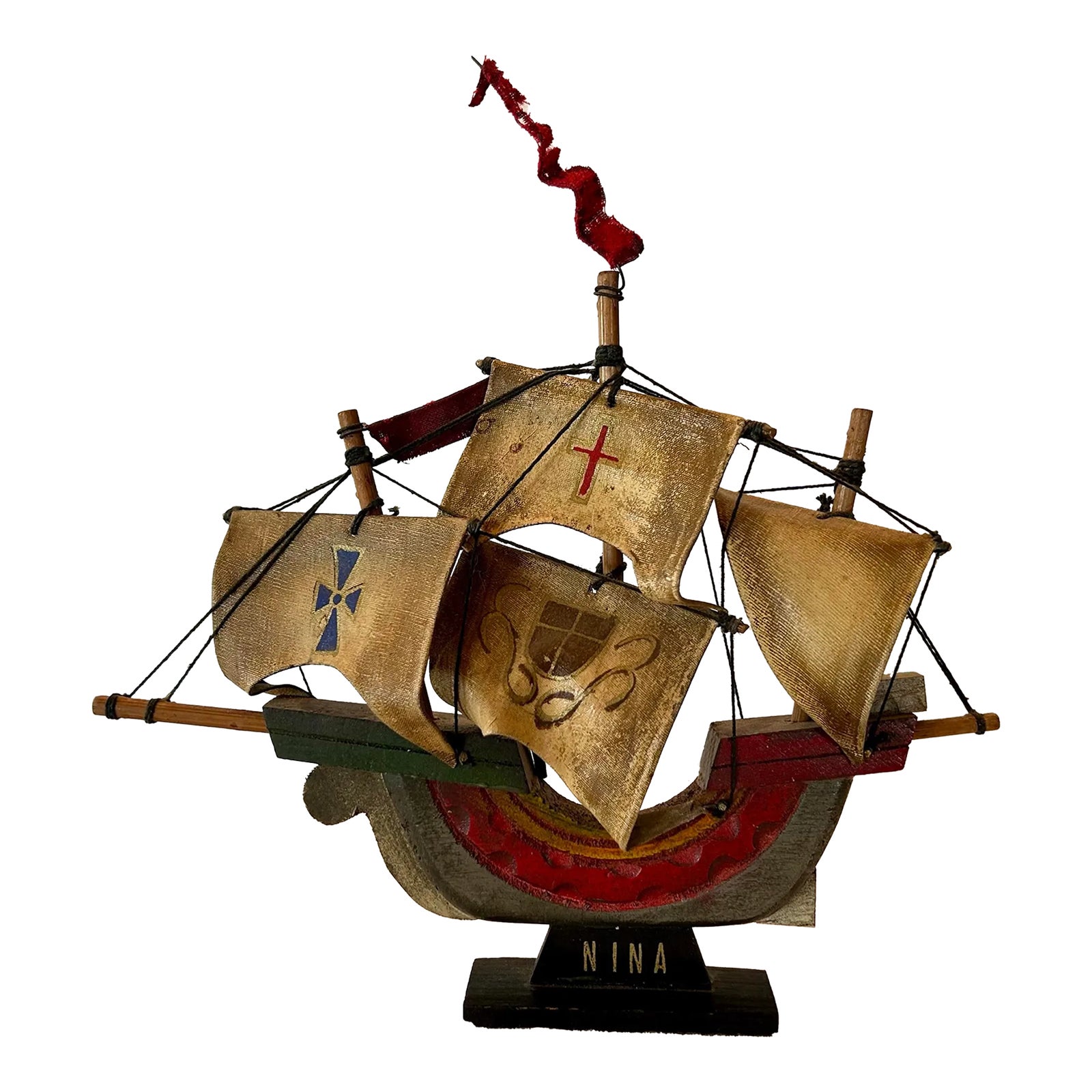 Mid 20th Century Wood Nina Ship | Chairish