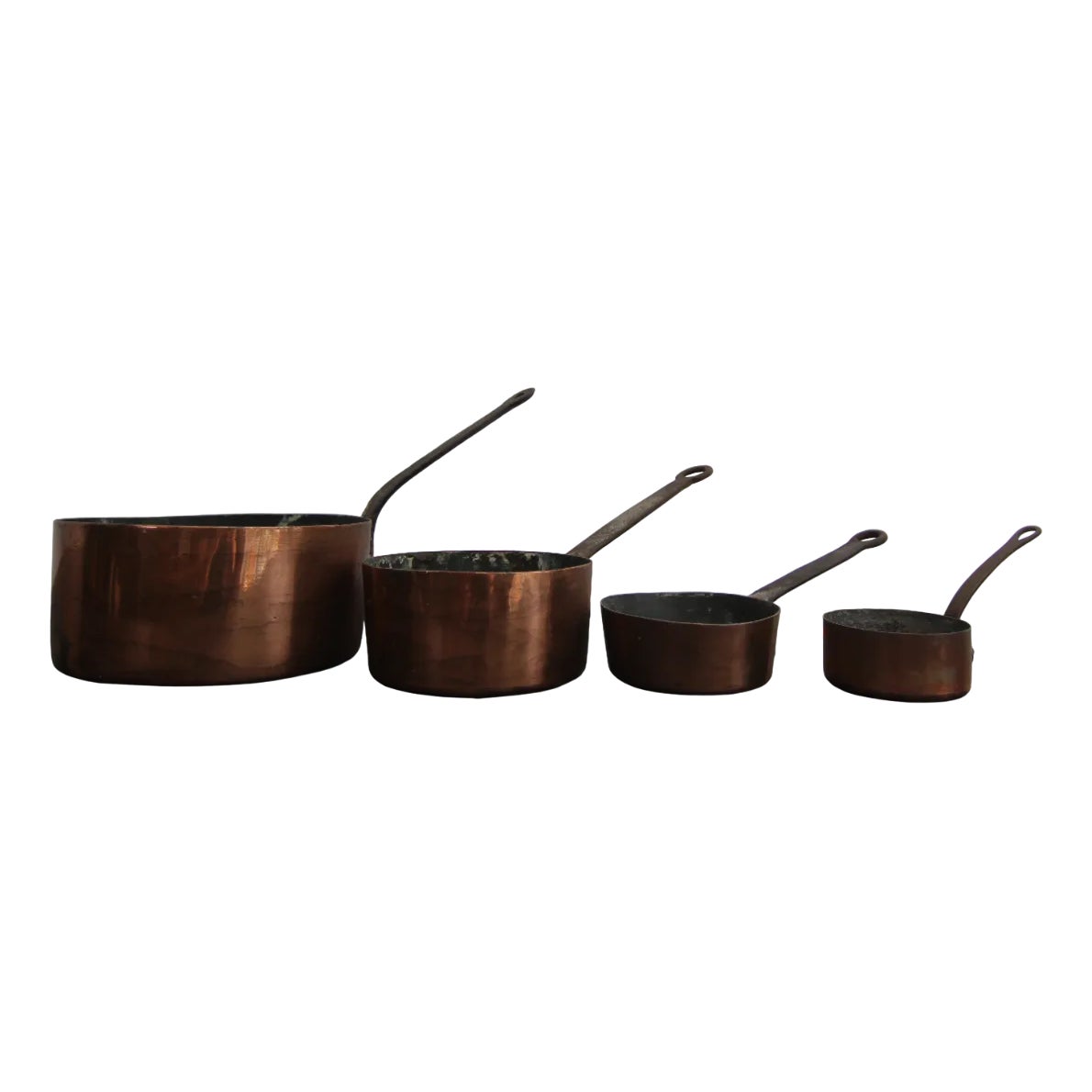 Early 20th Century French Copper Pots, Set of 4, 1890s, Set of 4 | Chairish