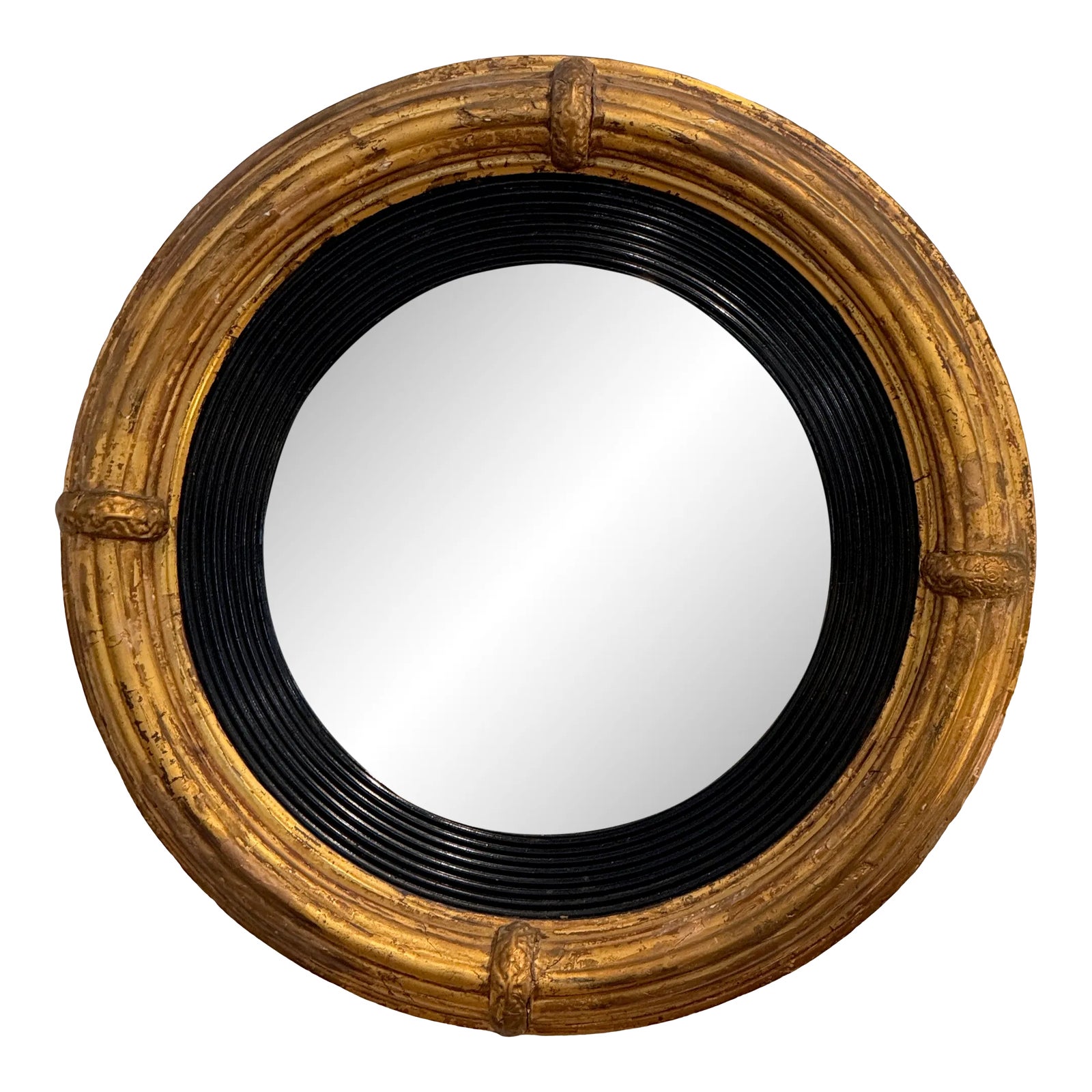 19th Century Bulls Eye Mirror | Chairish