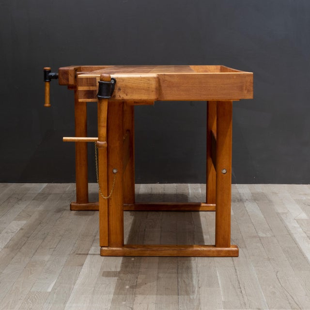 Handmade Solid Maple Carpenter's Workbench C.1970 | Chairish
