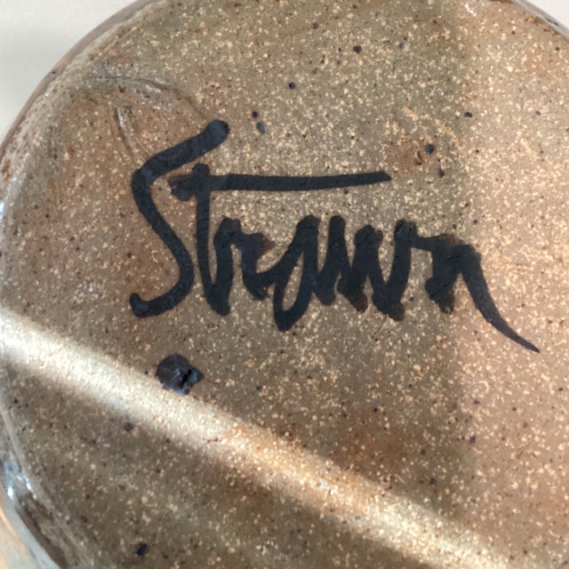 Mid 20th Century Cecil Strawn Brown Abstract Design Studio Pottery ...