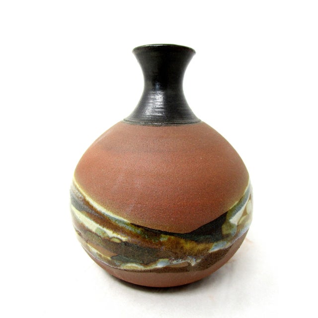 Vintage 1980s Signed Pottery Vase Signed Bobbye Love Runnels | Chairish