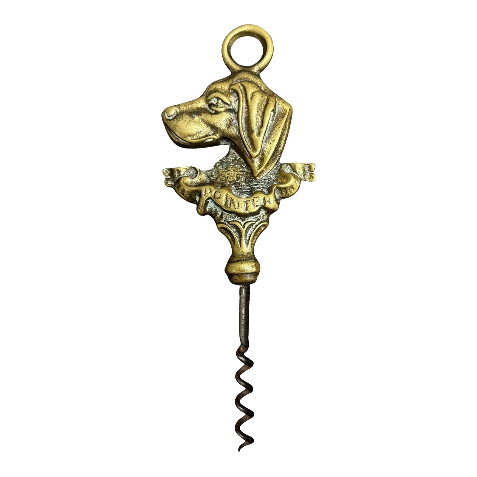 Early 20th Century English Brass Pointer Corkscrew | Chairish