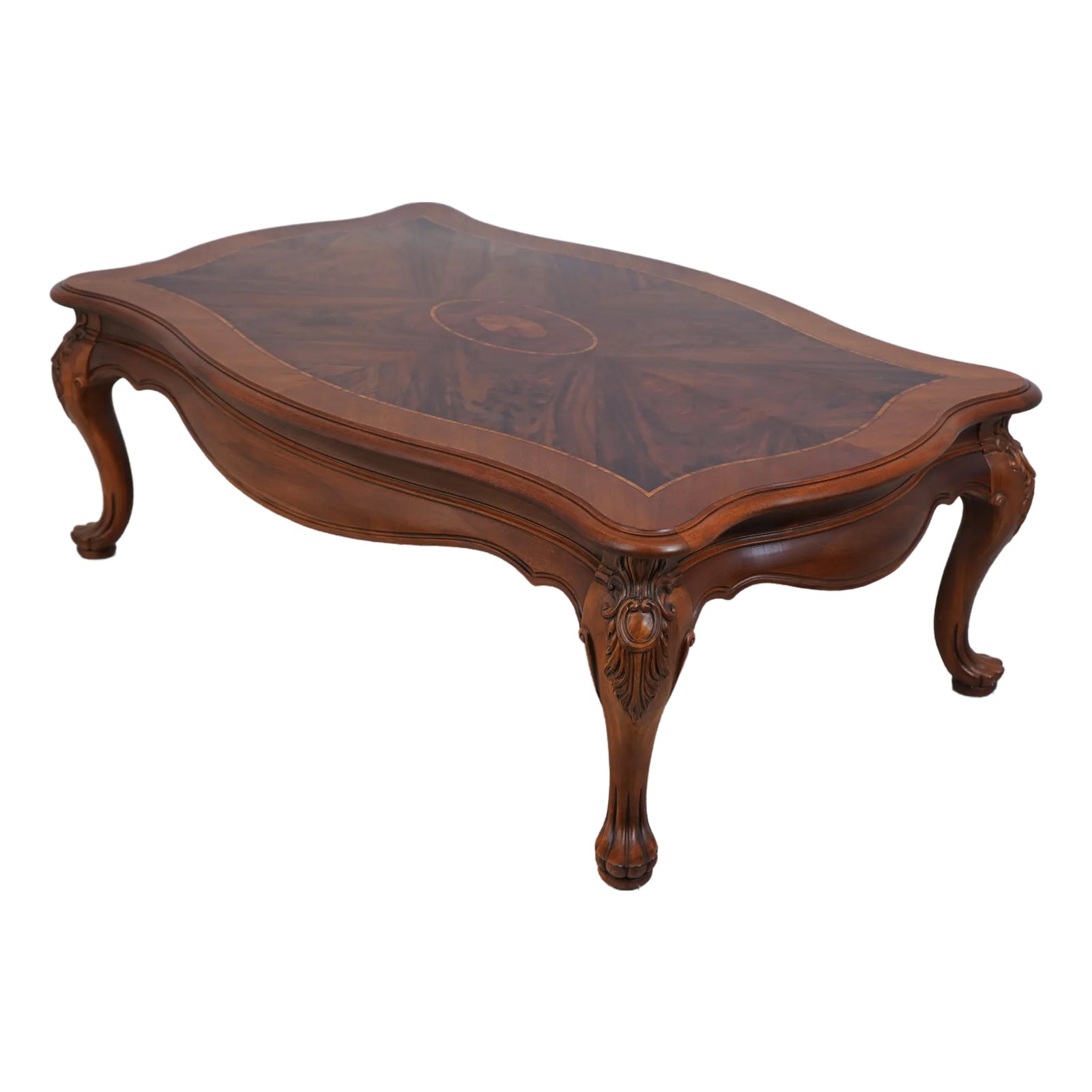Thomasville Inlaid Mahogany Top Coffee Cocktail Table | Chairish