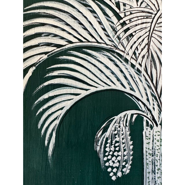 Original Palm Tree Hand-Painted Painting on Heavy Handmade Paper | Chairish