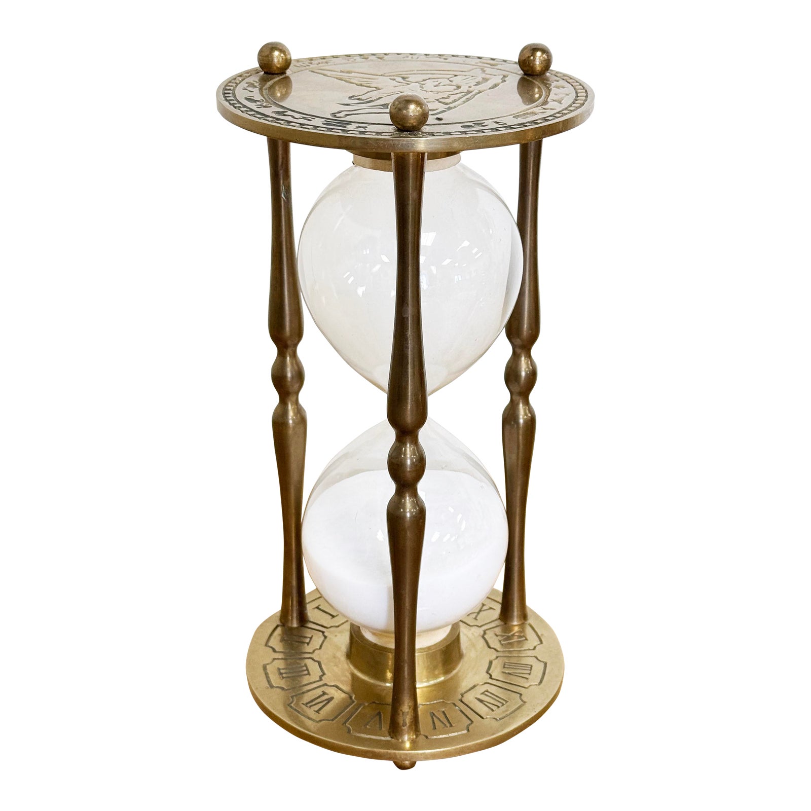 Vintage Large Brass Hour Glass | Chairish