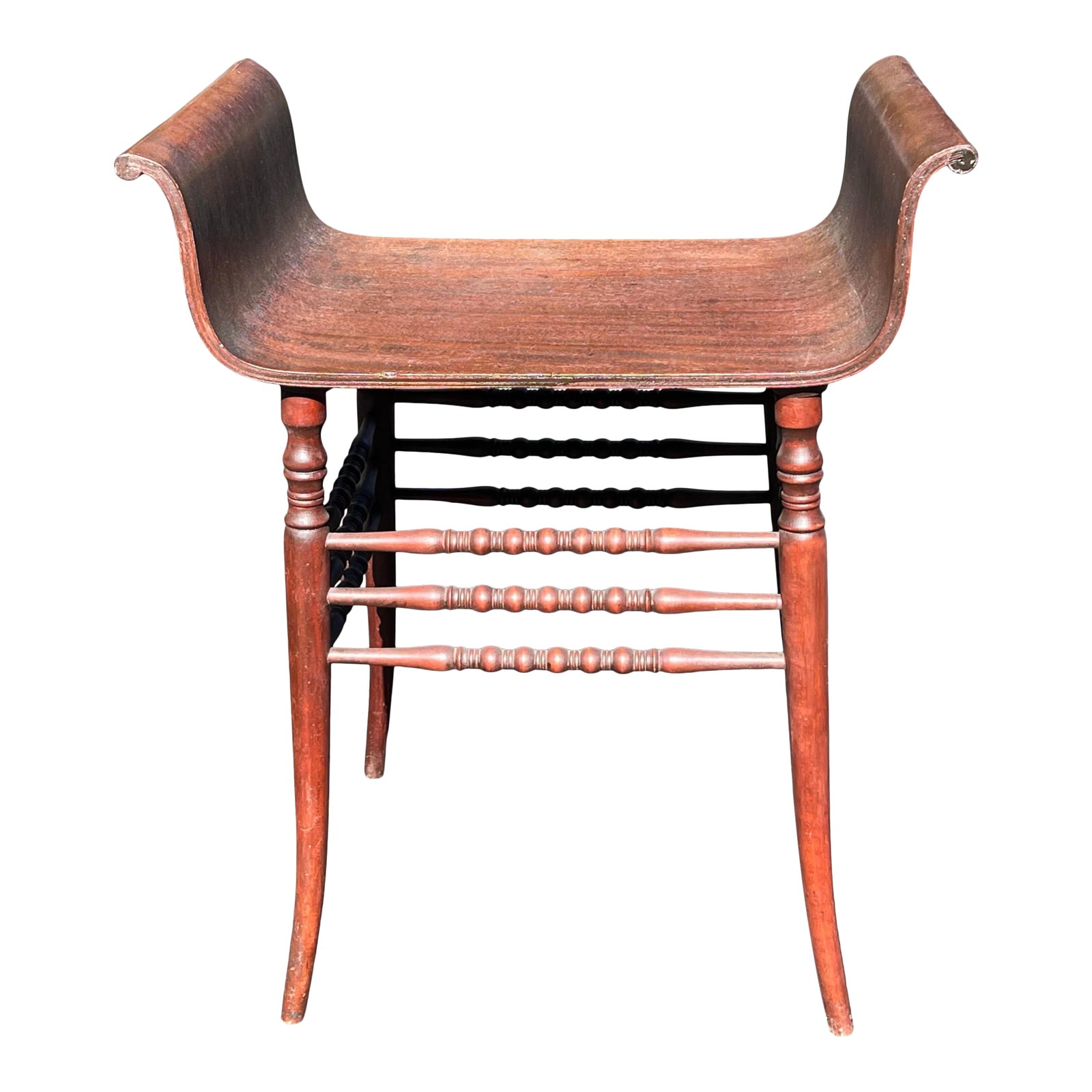 American Antique Bentwood Stool Bench | Chairish