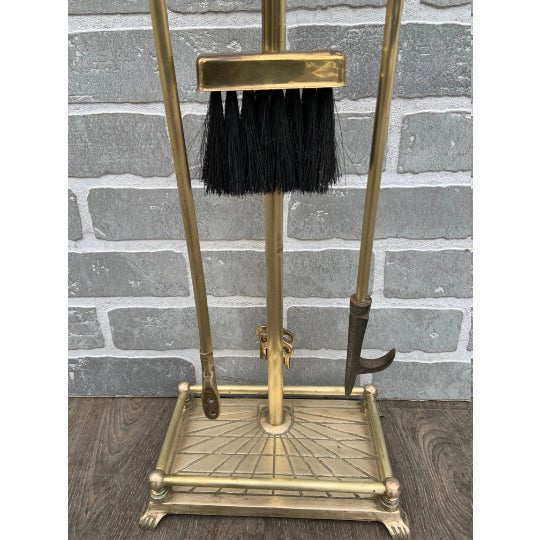 Neoclassical Brass Mallard Duck Head Fireplace Tools and 2 Shell ...