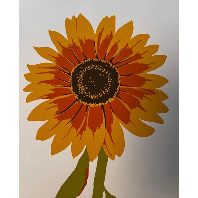 1970s Sunflower Lithograph Signed Montgomery | Chairish