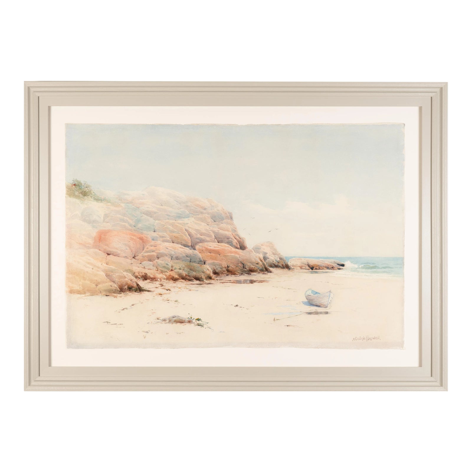 Late 19th Century Massachusetts Shoreline Watercolor Painting by ...