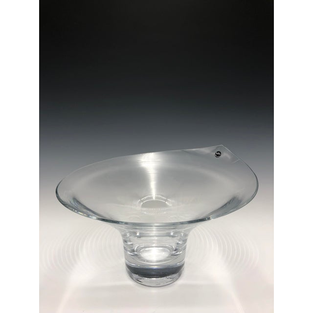 Clear Rosenthal Crystal Glass Calla Pedestal Bowl Centerpiece | Chairish