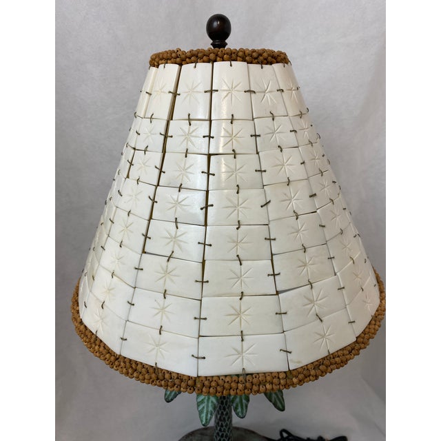 Vintage 1980s Brass Table Lamp With Shade | Chairish
