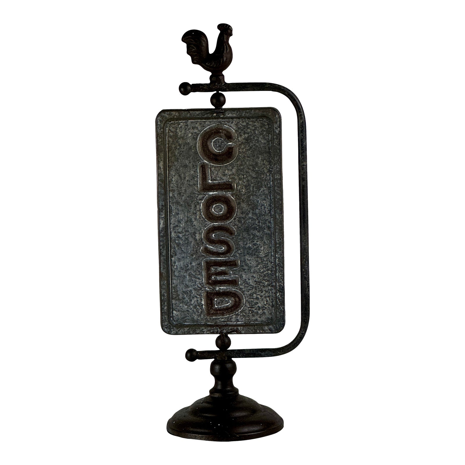 Vintage Swinging Open/Closed Metal Table Sign With Rooster Finial ...