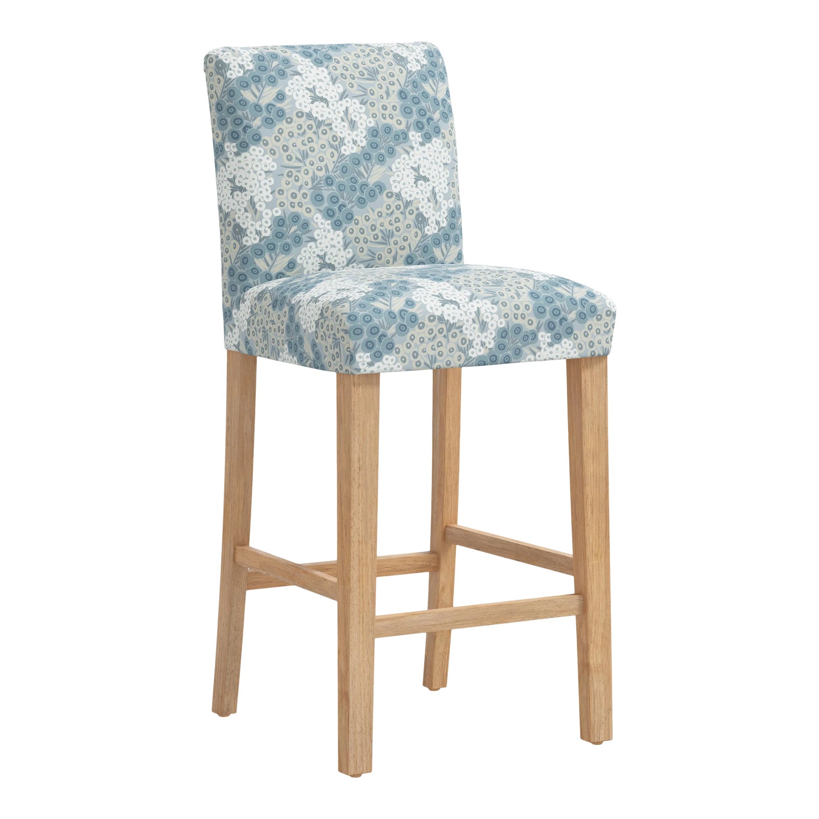 Chelsea Bar Stool in Blue Loiret | Chairish