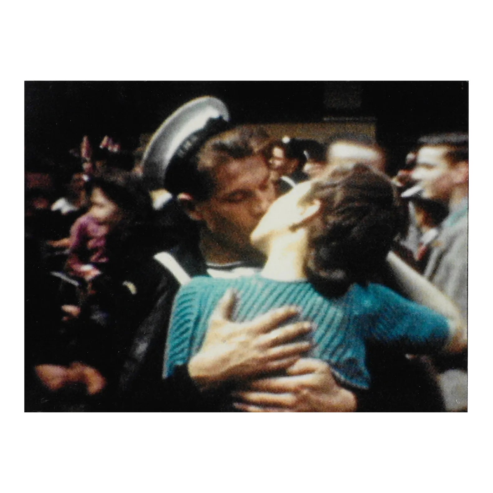 British Sailor Kissing Lady Photograph | Chairish