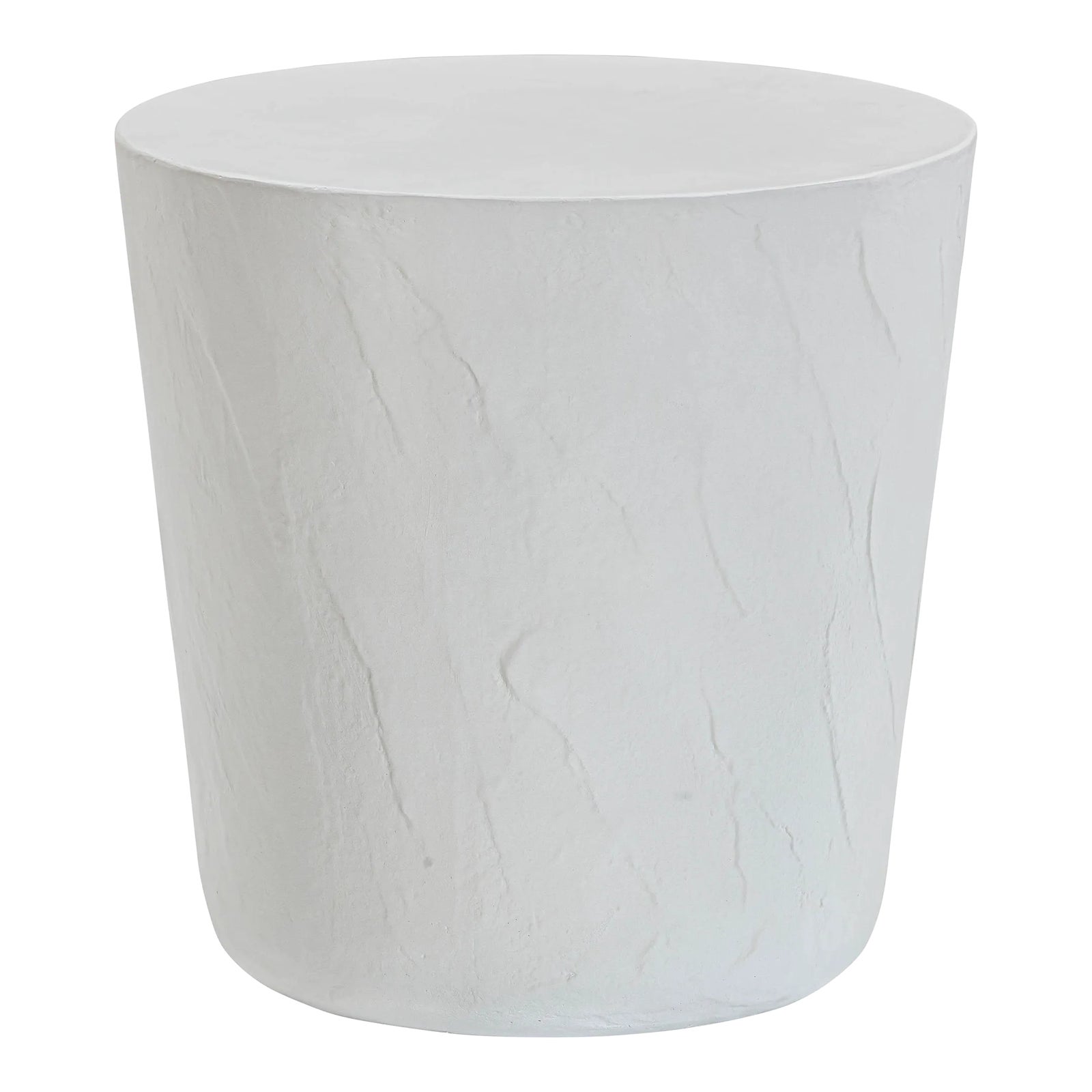 Margot Light Grey Faux Plaster Indoor / Outdoor Concrete Stool | Chairish