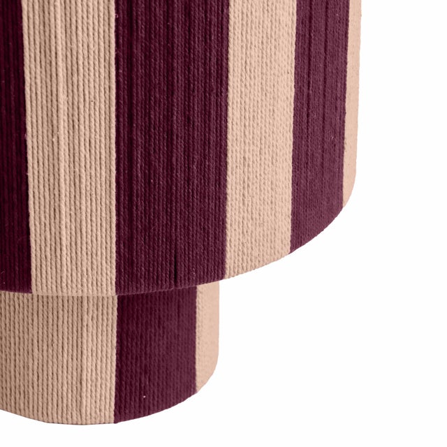 Guinevere Striped Cotton String Table Lamp, Purple and Pink | Chairish