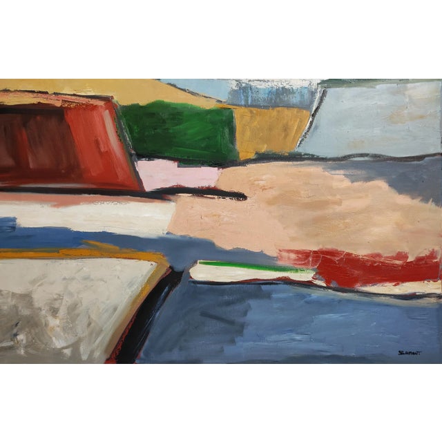 Deconstructed Landscape, Abstract, Modern, Contemporary Painting Framed ...