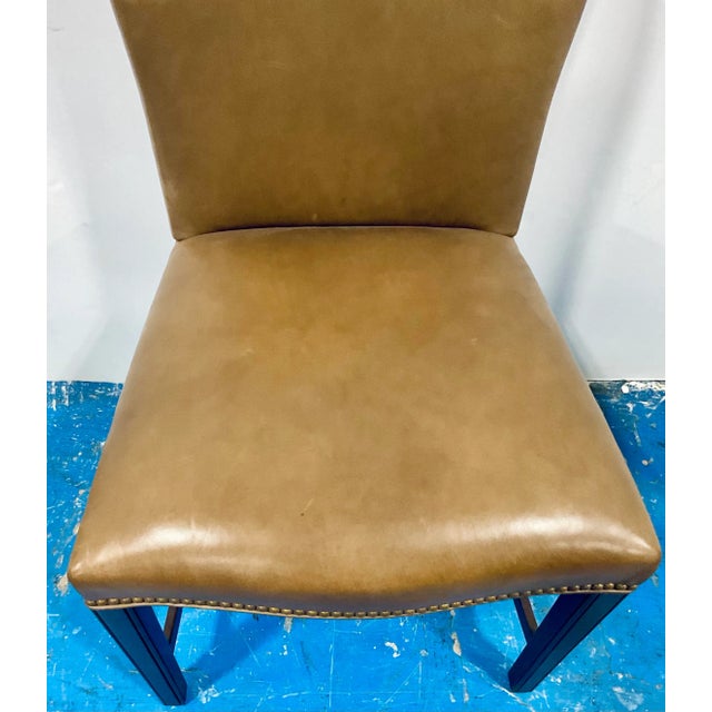 Hickory Chair Urban Night Camel Brown Leather Dining Chairs Pair | Chairish