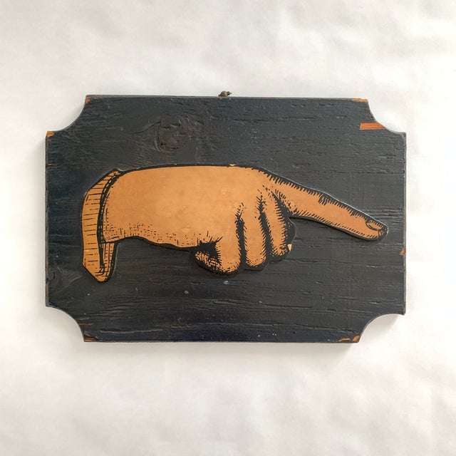 Vintage Pointing Hand Sign | Chairish