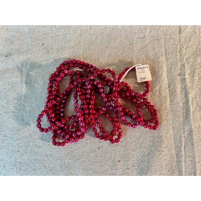 Midcentury Ruby Red Mercury Glass Tree Garland | Chairish