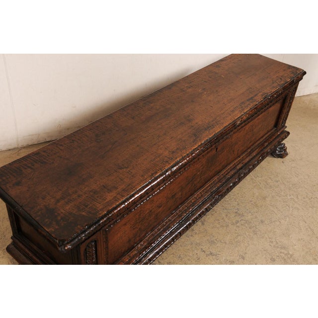18th Century Italian Wooden Cassone on Paw Feet | Chairish