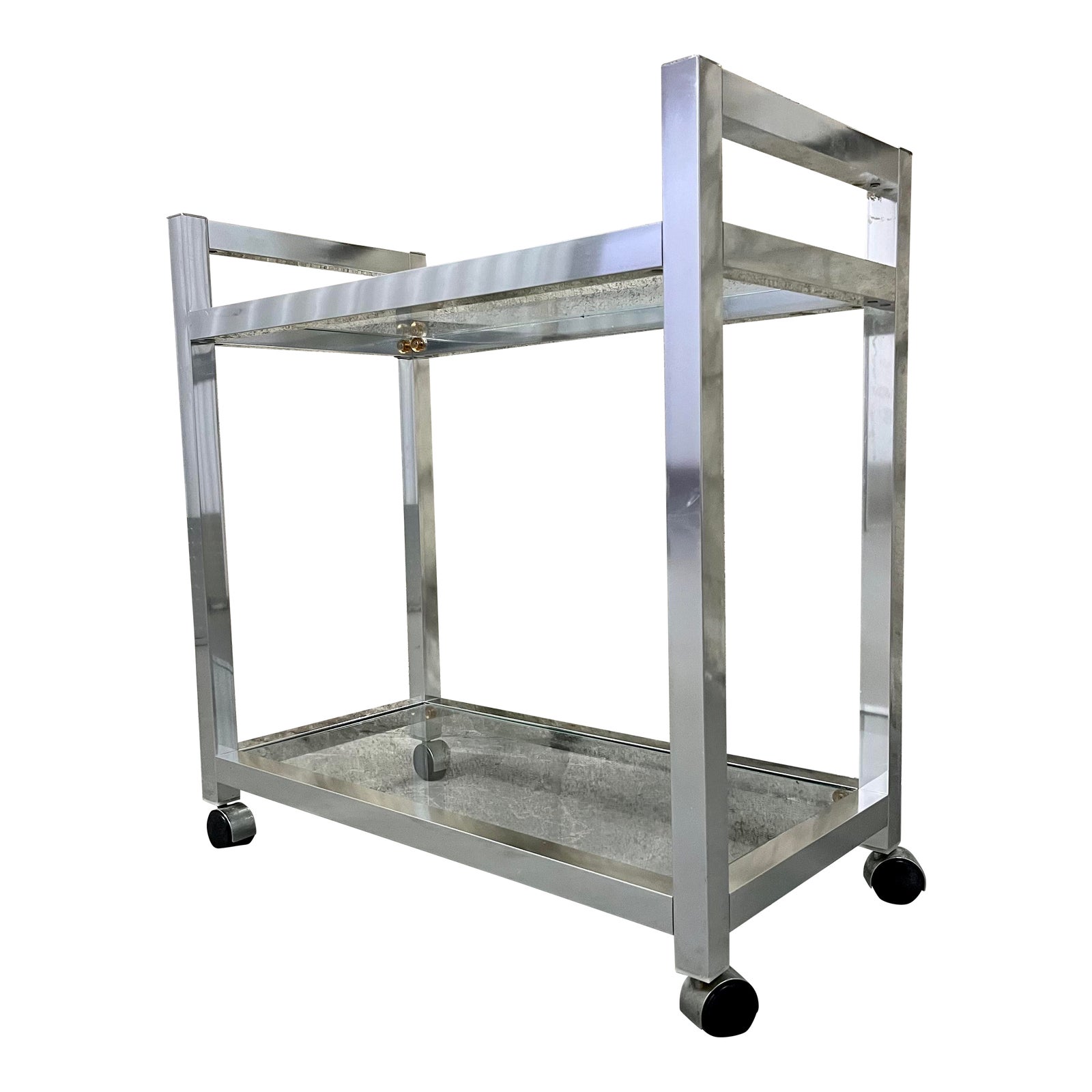 Vintage Mid Century Modern Hollywood Regency Chrome Dry Bar. Circa ...