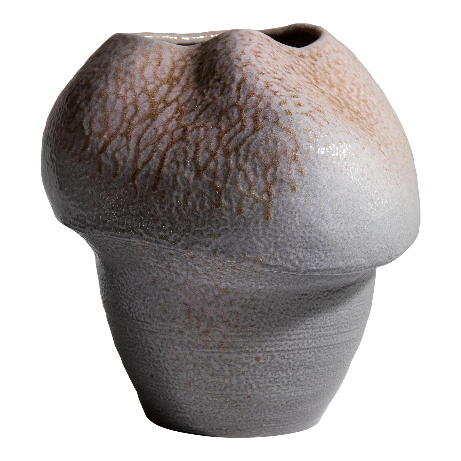 Mid 20th Century Karen Karnes Biomorphic Vessel Vase Glazed Stoneware ...