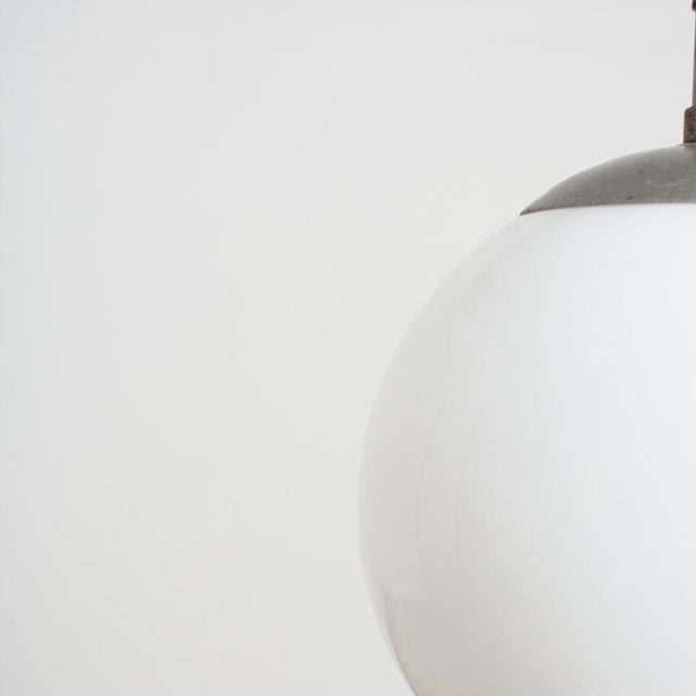 Vintage Pendant Light in Opaline Glass, 1950s | Chairish