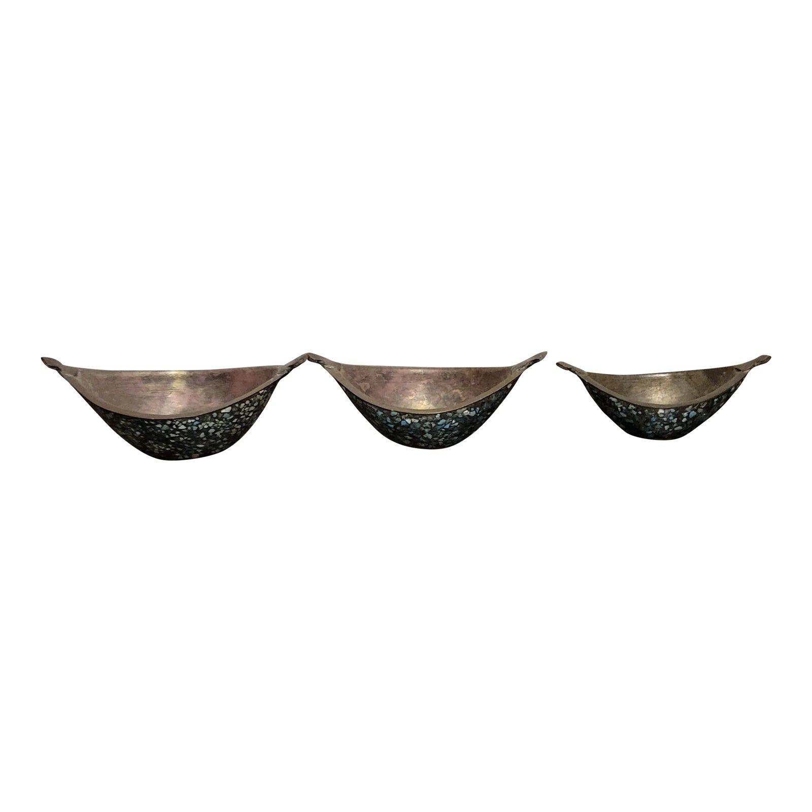Vintage Mini Nesting Decorative Brass Bowls- Set of 3 | Chairish