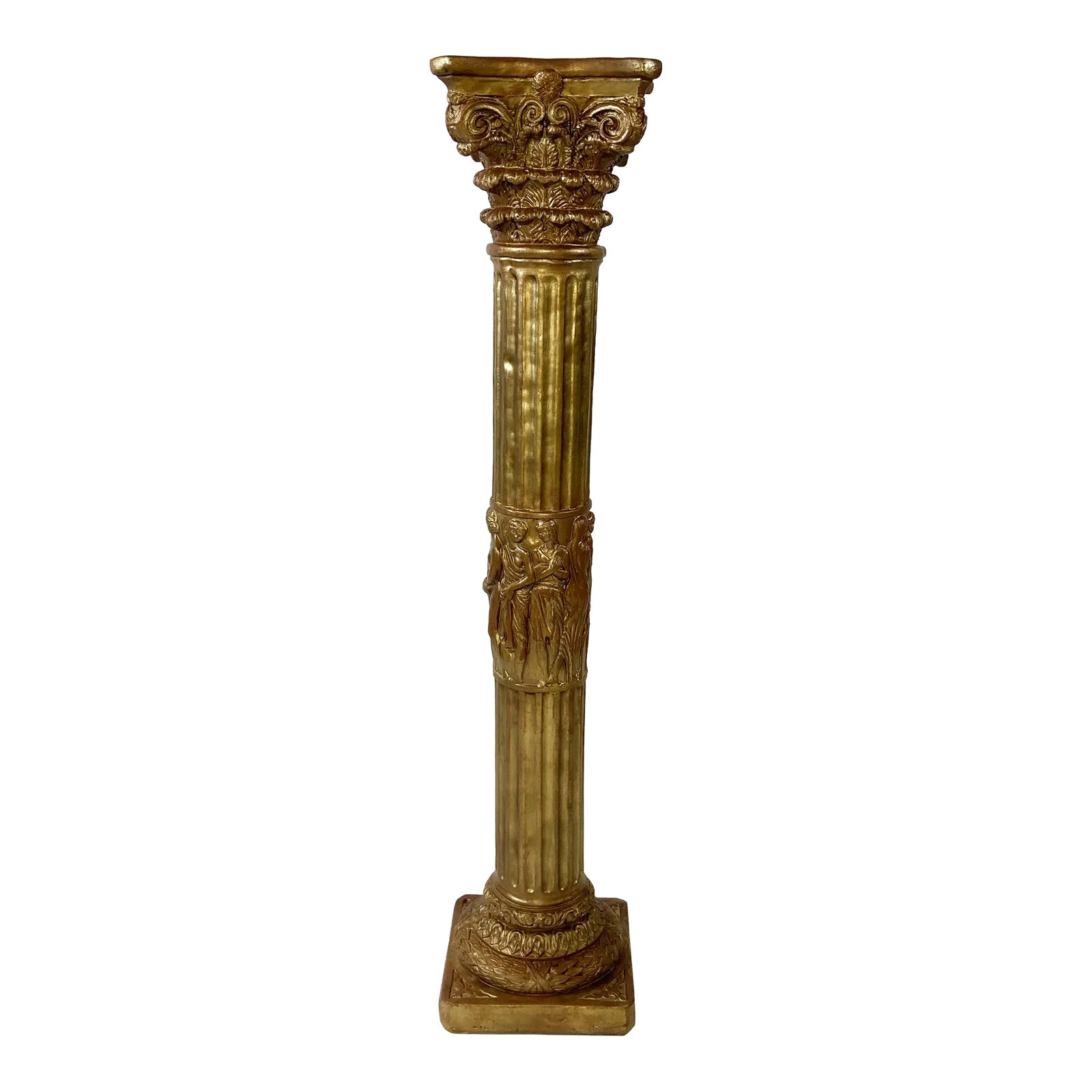 Vintage Bronze Neoclassical Plaster of Paris Corinthian Style Column ...
