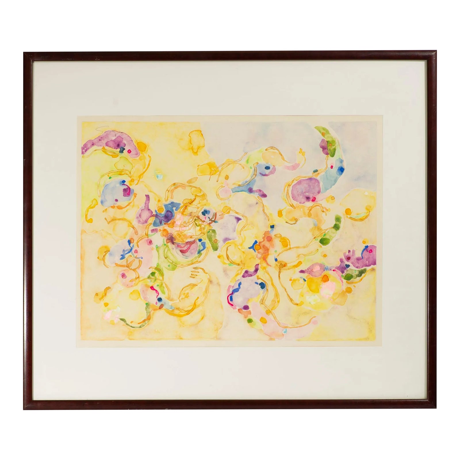 Walter Sorge Signed Abstract Watercolor and Oil Painting | Chairish