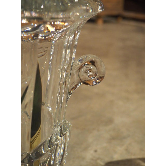 A French Crystal Champagne Bucket With Escutcheon | Chairish