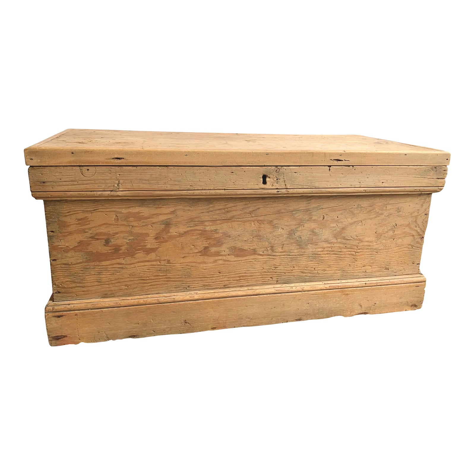Late 19th Century Antique English Pine Storage Trunk | Chairish